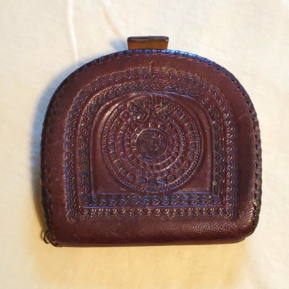 Accessories | Embossed Tooled Leather Change Purse Wallet Mexico | Poshmark